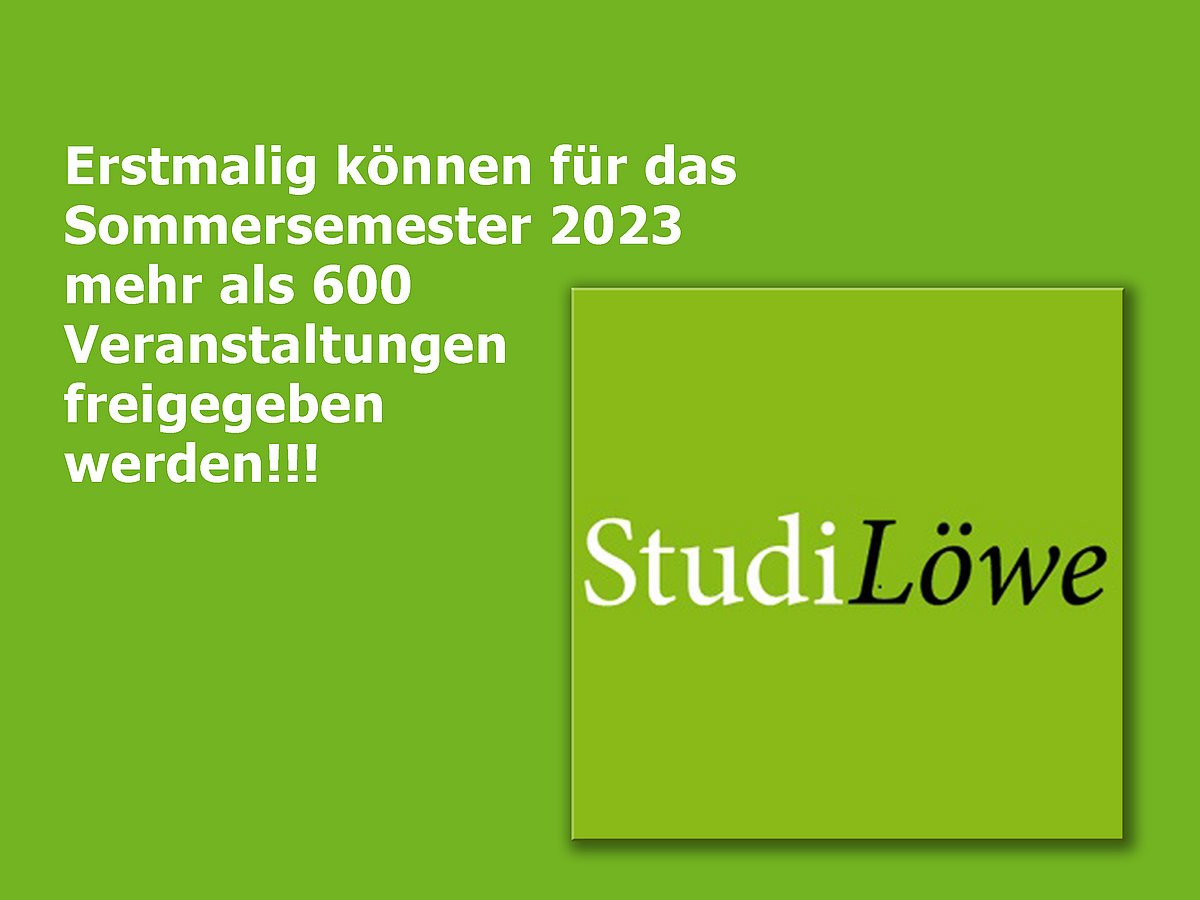 Öffnung des Vorlesungsverzeichnisses für das Sommersemester 2023